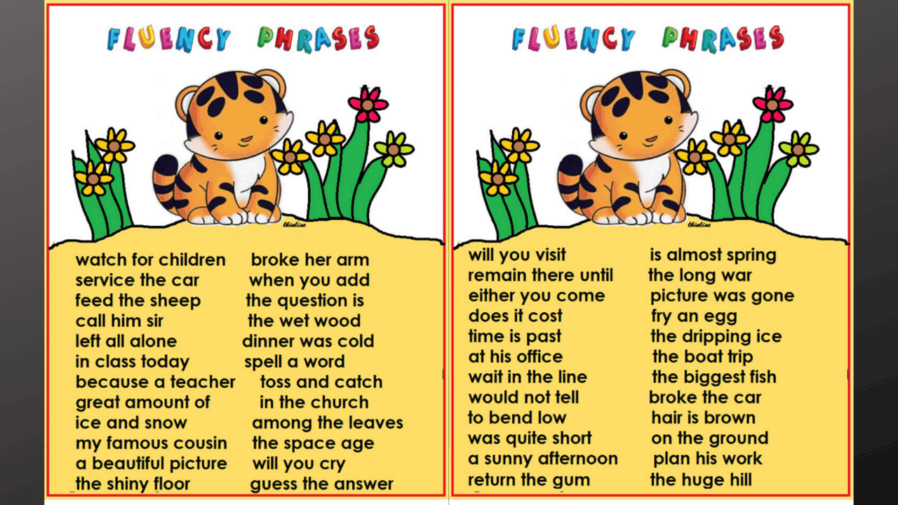 Practice Fluency Phrases Practice Fluency Phrases