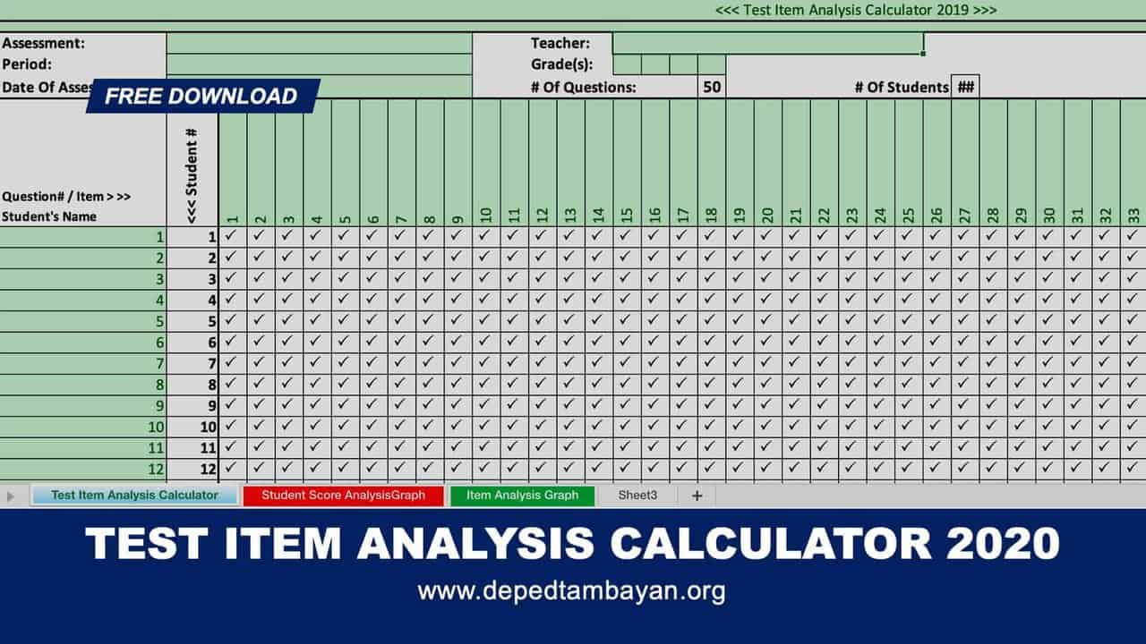 Test Item Analysis Calculator 2020 Test Item Analysis Calculator 2020
