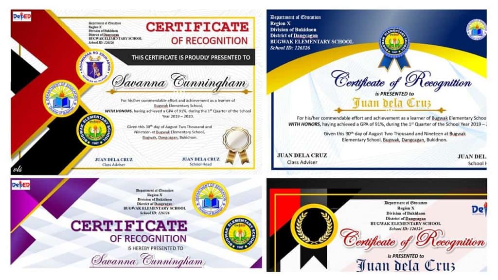 "AWARD CERTIFICATES" Editable and ready for printing