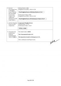 Grading and Transmutation Formula for the Evaluation of the Final Grades