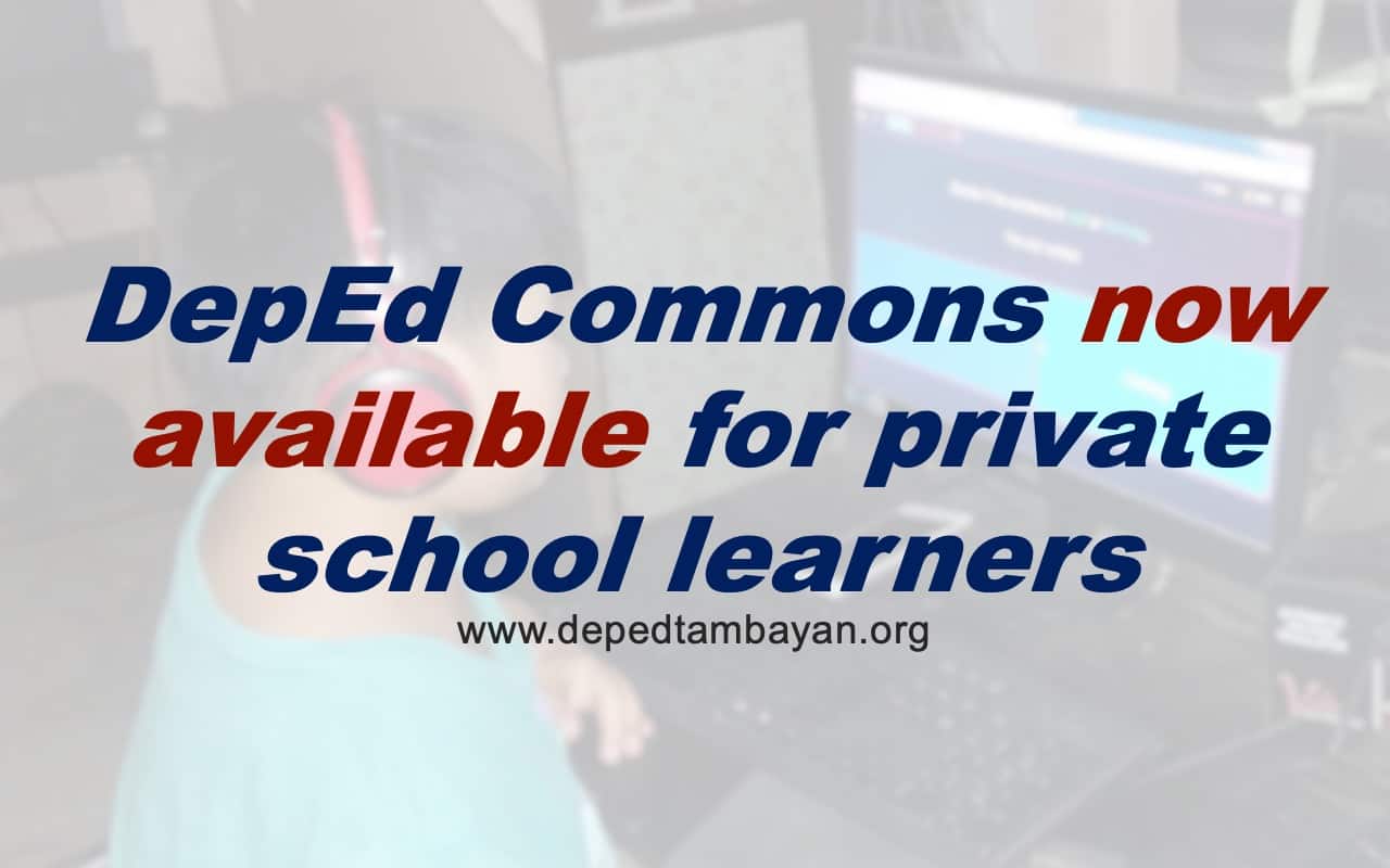 DepEd Commons now available for private school learners