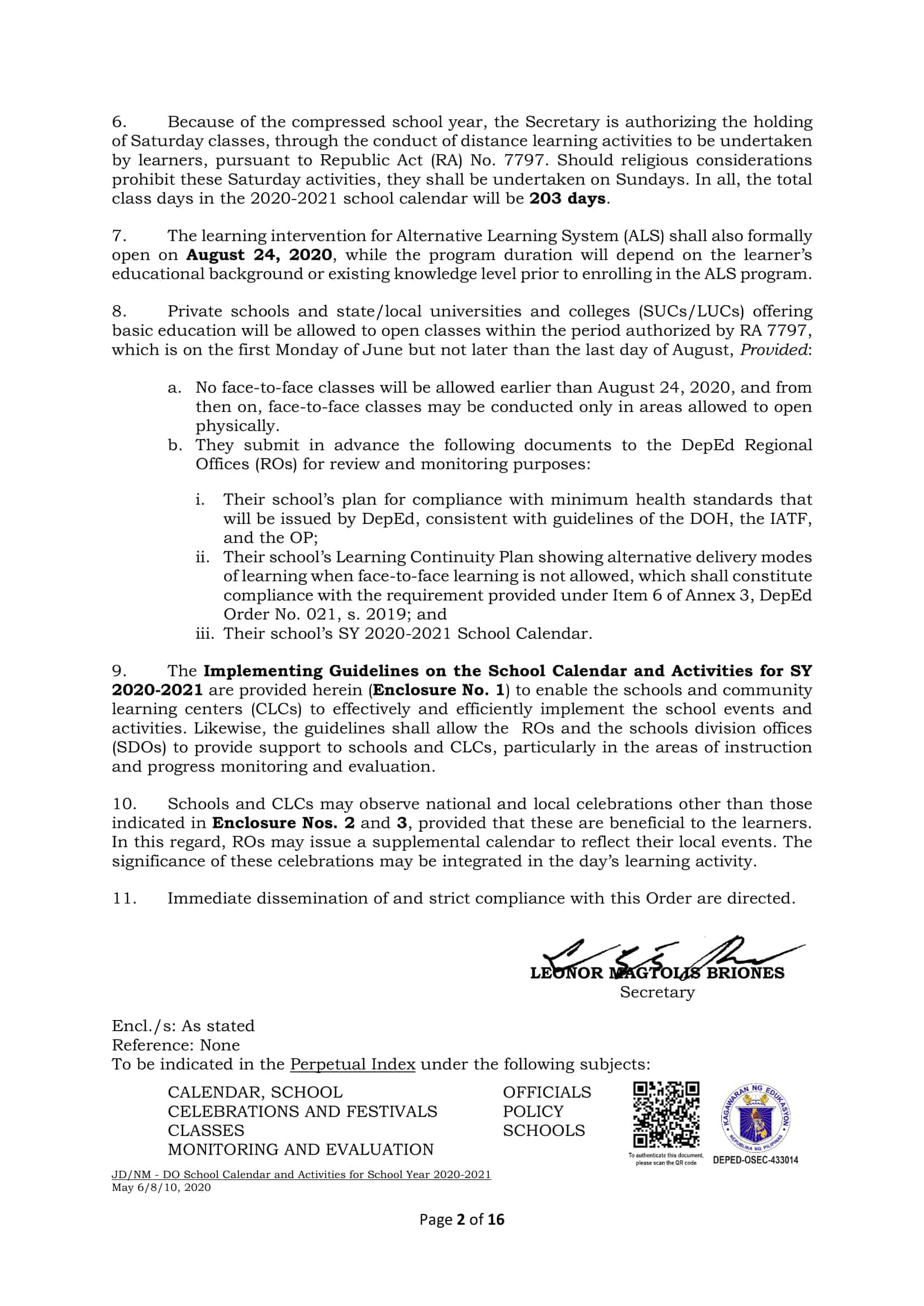 Deped School Calendar And Activities For School Year 2020 2021