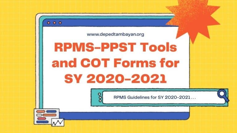 Download RPMS-PPST Materials for SY 2019-2020