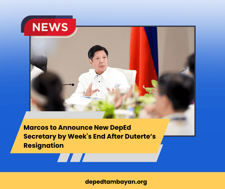 Marcos to Announce New DepEd Secretary by Week's End After Duterte’s ...